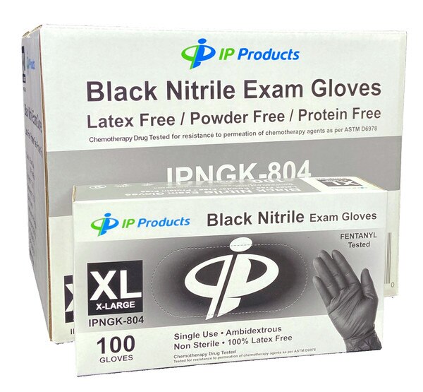 Small Black Nitrile Exam Gloves 100ct - Powder & Latex Free | IP Products